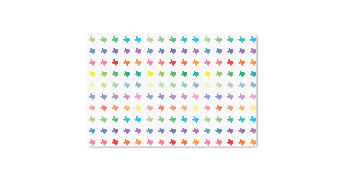 Cute Rainbow Colors Map of Texas Tissue Paper | Zazzle