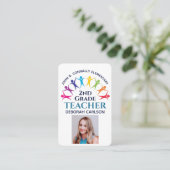 Cute Rainbow Elementary School Teacher Educator Business Card | Zazzle