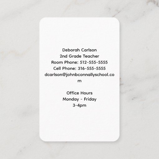 Cute Rainbow Elementary School Teacher Educator Business Card | Zazzle