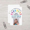 Cute Rainbow Elementary School Teacher Educator Business Card | Zazzle