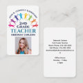 Cute Rainbow Elementary School Teacher Educator Business Card | Zazzle