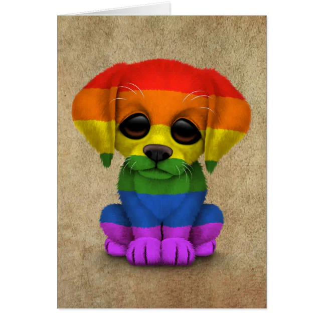 Cute Rainbow Gay Pride Puppy Dog | Zazzle