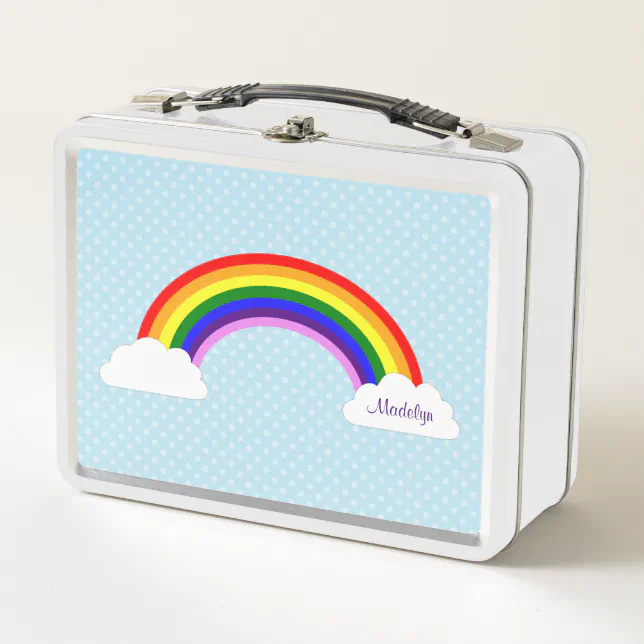Cute Rainbow Girls Personalized Metal Lunch Box | Zazzle