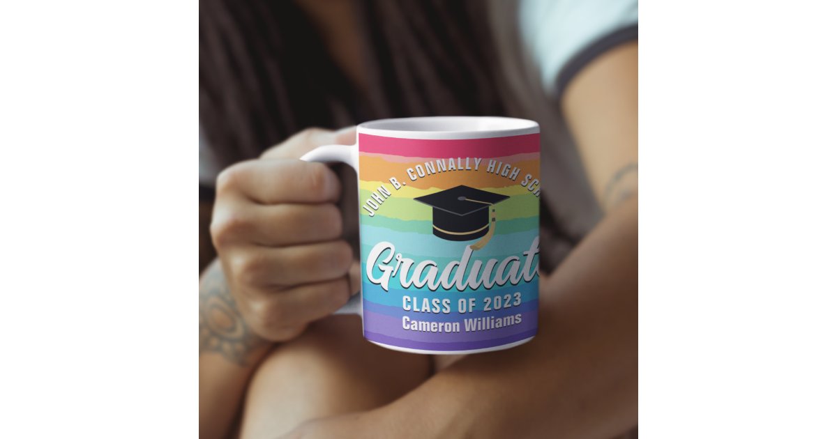Cute Rainbow Graduate Custom LGBTQ Graduation Coffee Mug | Zazzle