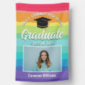 Cute Rainbow Graduate Photo LGBTQ Graduation House Flag | Zazzle