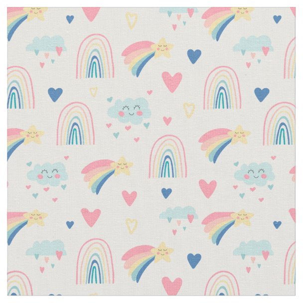 Fun Star Pattern Fabric | Zazzle