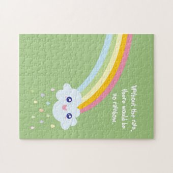 Cute Rainbow Inspirational and Motivational Quote Jigsaw Puzzle | Zazzle
