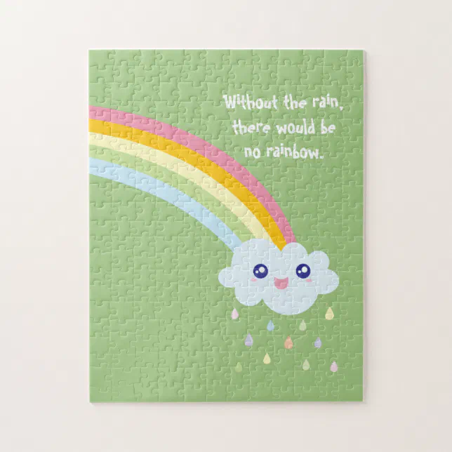 Cute Rainbow Inspirational and Motivational Quote Jigsaw Puzzle | Zazzle