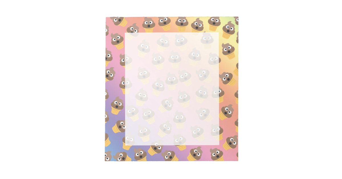 Cute Rainbow Poop Emoji Ice Cream Cone Pattern Notepad | Zazzle