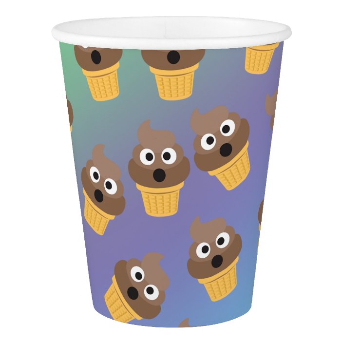 Cute Rainbow Poop Emoji Ice Cream Cone Pattern Paper Cup | Zazzle.com