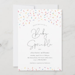 Cute Rainbow Sprinkles Baby Sprinkle Shower Invitation | Zazzle