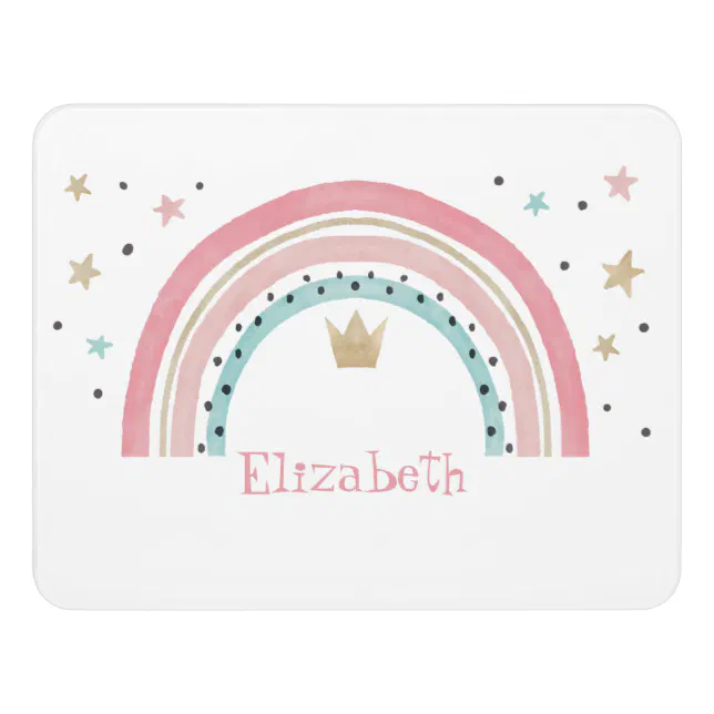 Cute Rainbow Stars Door Sign | Zazzle