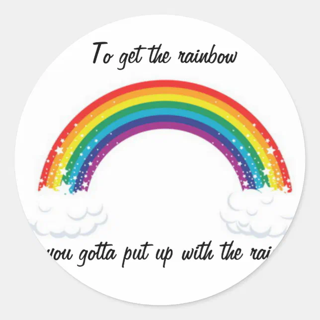Cute Rainbow Sticker! Classic Round Sticker | Zazzle