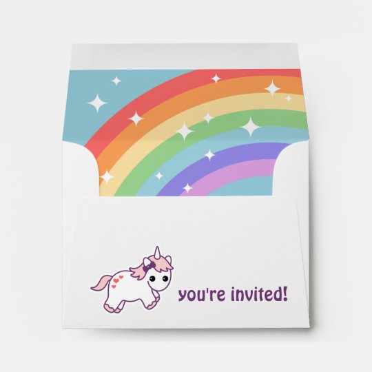 Cute Rainbow Unicorn Envelope | Zazzle.com