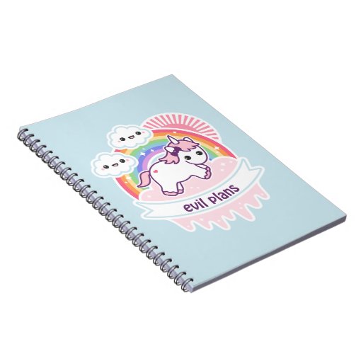 Cute Rainbow Unicorn with Clouds Notebook | Zazzle
