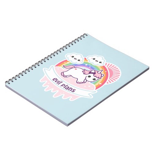 Cute Rainbow Unicorn with Clouds Notebook | Zazzle