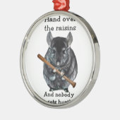 Cute Raisin Mean Chinchilla Metal Ornament | Zazzle