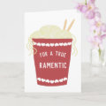 Cute Ramen Noodles "Ramentic" Valentine's Day Card | Zazzle