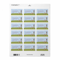 Cute rapunzel tower and horse address label | Zazzle