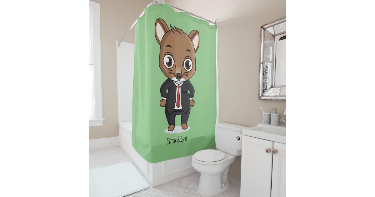 Cute rat cartoon illustration shower curtain | Zazzle