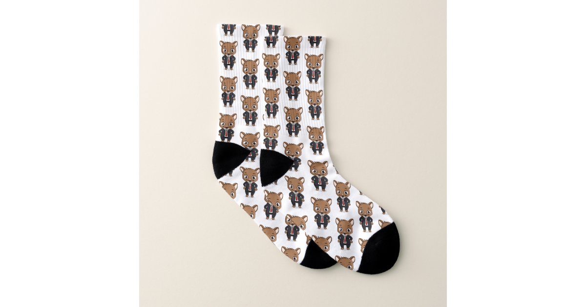 Cute rat cartoon illustration socks | Zazzle