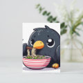 Cute Raven Eating Ramen Postcard | Zazzle