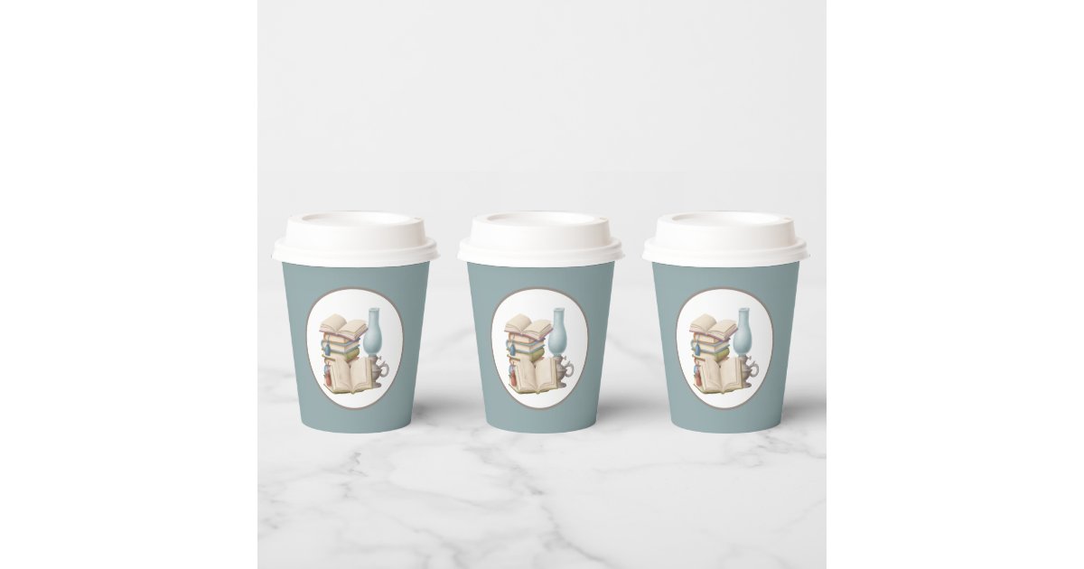 cute reading book club party paper cups | Zazzle