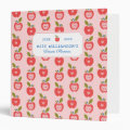Cute Red Apple Pattern School Teacher's Planner 3 Ring Binder | Zazzle