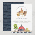 Cute Red Barn Chicken Farm Kids Birthday Invite | Zazzle