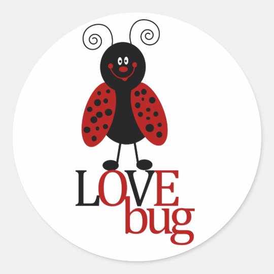 Cute Red & Black Ladybug "LOVE BUG" stickers | Zazzle.com