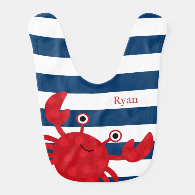 Cute Red Crab Bib | Zazzle