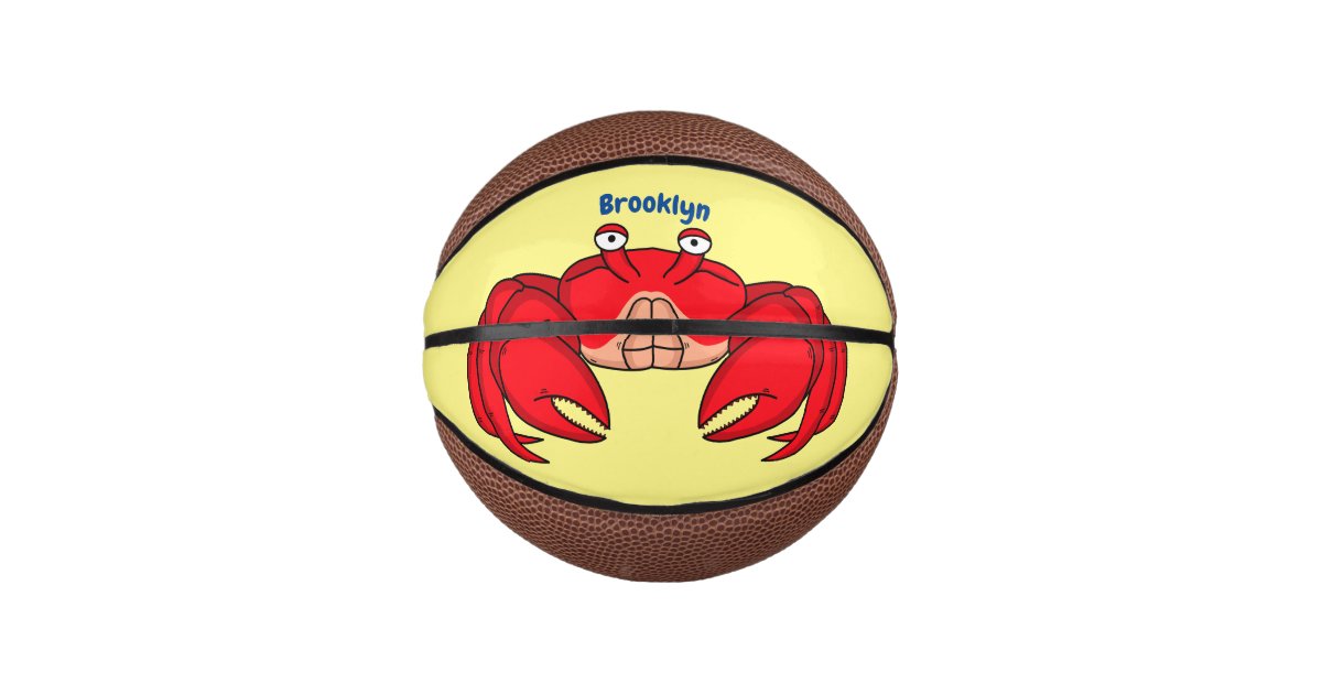 Cute red crab cartoon illustration mini basketball | Zazzle