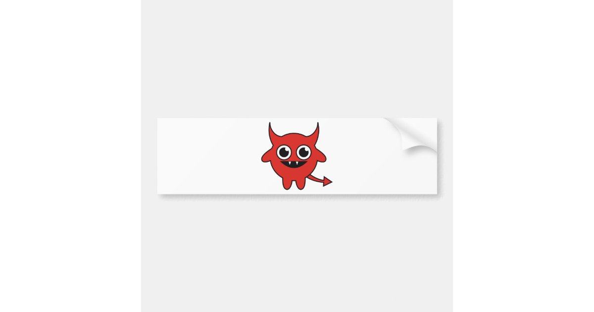 Cute Red Devil Bumper Sticker | Zazzle