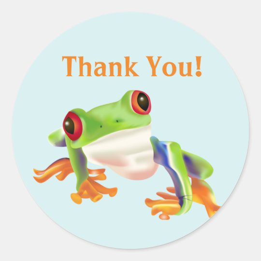 Cute Red Eye Tree Frog Thank you Stickers | Zazzle.com