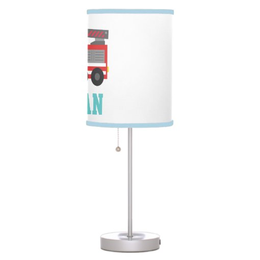 Cute Red Fire Truck for Boys Bedroom Table Lamp | Zazzle