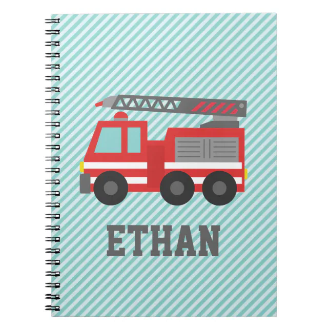 Cute Red Fire Truck for Little Fire fighters Notebook | Zazzle