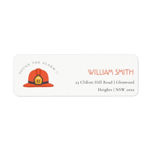 Cute Red Firetruck Engine Hat Kid Birthday Address Label | Zazzle