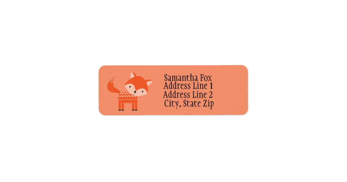 Cute Red Fox Custom Return Address Labels | Zazzle