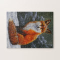 Cute Red Fox in Winter Snow Jigsaw Puzzle | Zazzle