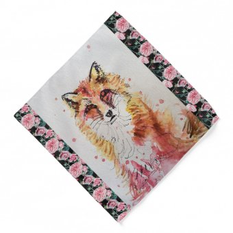 Cute Red Fox Watercolour art Girls Scarf Bandana | Zazzle