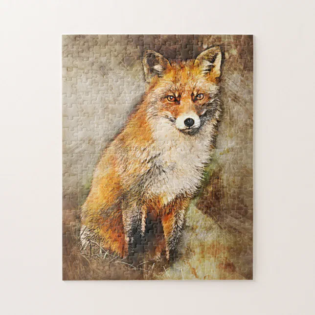 Cute Red Fox Wildlife Art Jigsaw Puzzle | Zazzle