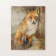Cute Red Fox Wildlife Art Jigsaw Puzzle | Zazzle