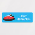 Cute red happy hovercraft cartoon personalized labels | Zazzle