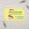 Cute red happy stapler cartoon illustration business card | Zazzle