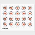 Cute Red Heart Made with Love Classic Round Sticker | Zazzle