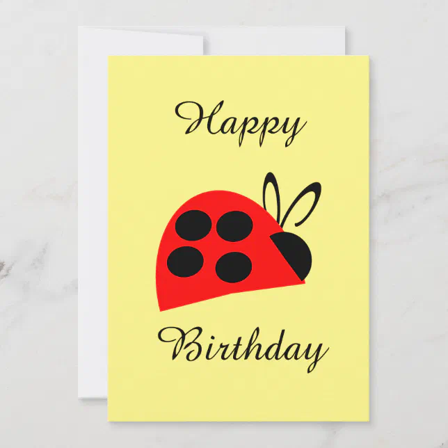 Cute Red Ladybug Birthday Card | Zazzle
