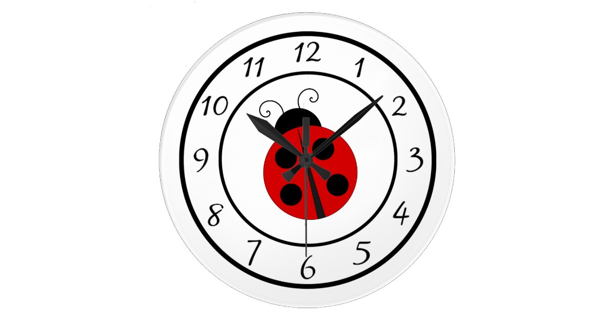 Cute Red Ladybug Clock | Zazzle