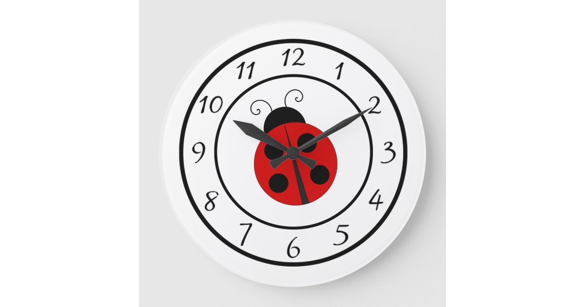 Cute Red Ladybug Clock | Zazzle