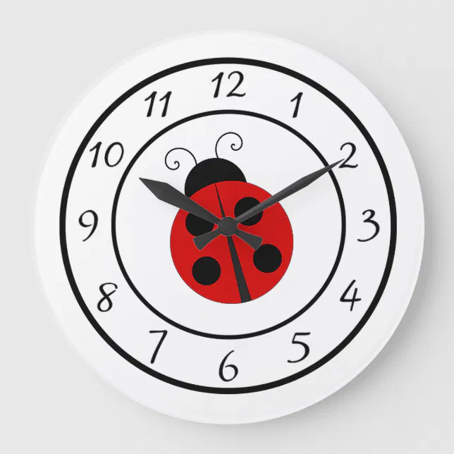 Cute Red Ladybug Clock | Zazzle