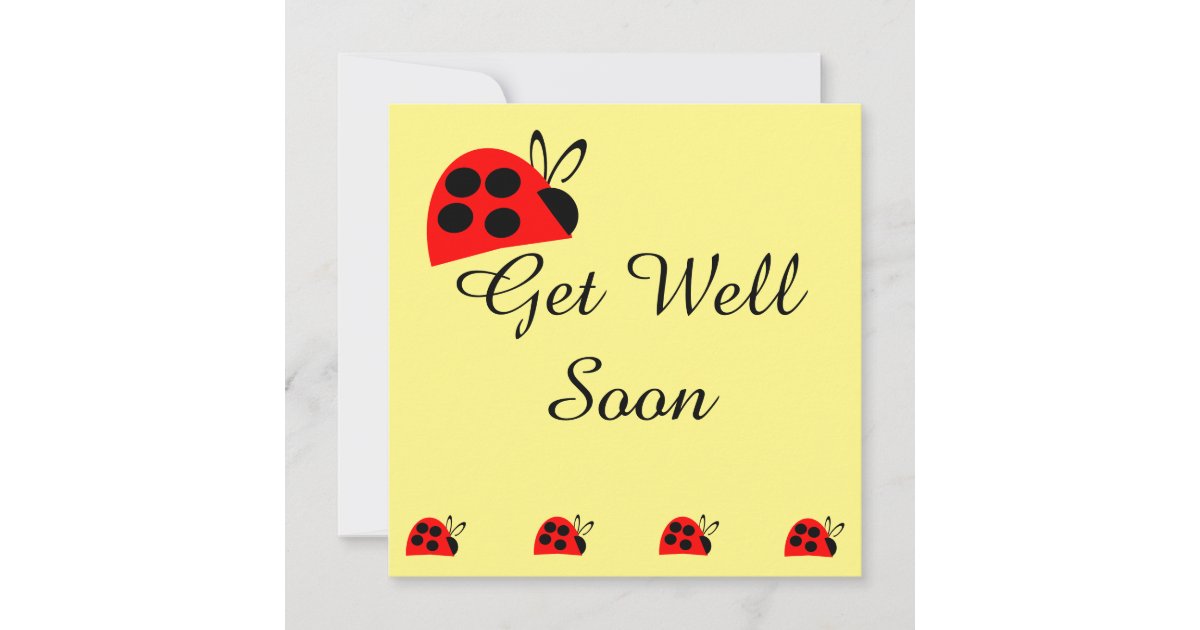 Cute Red Ladybug Get Well Soon | Zazzle